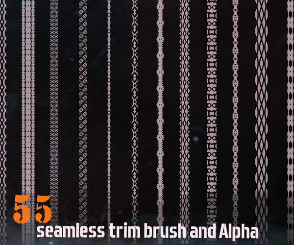 ArtStation - 55 Seamless trim pattern alpha and brush_vol2 | Brushes