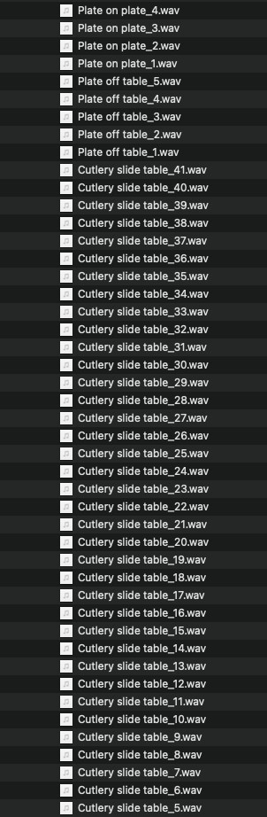 ArtStation - Dining Sound Effects | Game Assets
