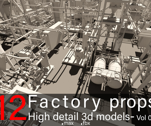 ArtStation - 12 Factory Props-High detail 3d models- Vol 04 | Resources