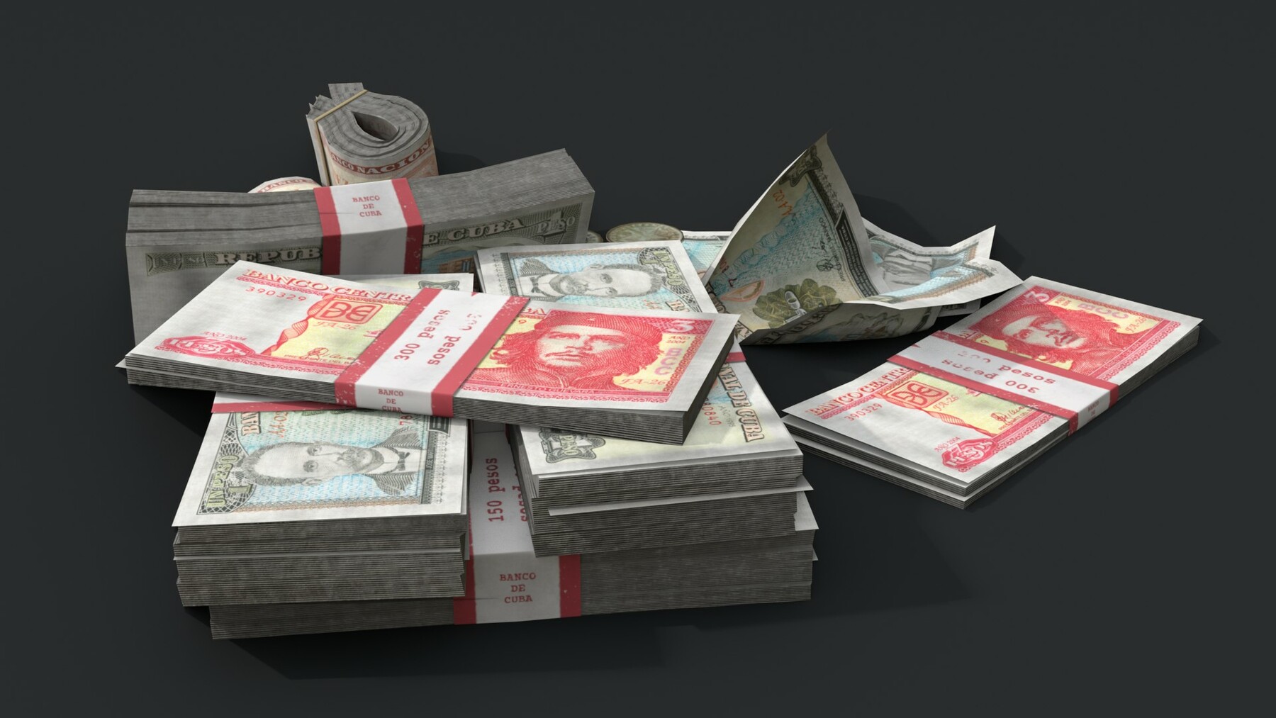 ArtStation - Money Loot - Cuban Pesos | Game Assets