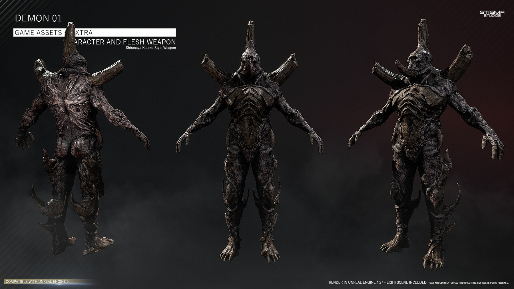 ArtStation - Demon 01 - Game Assets + Extra | Game Assets