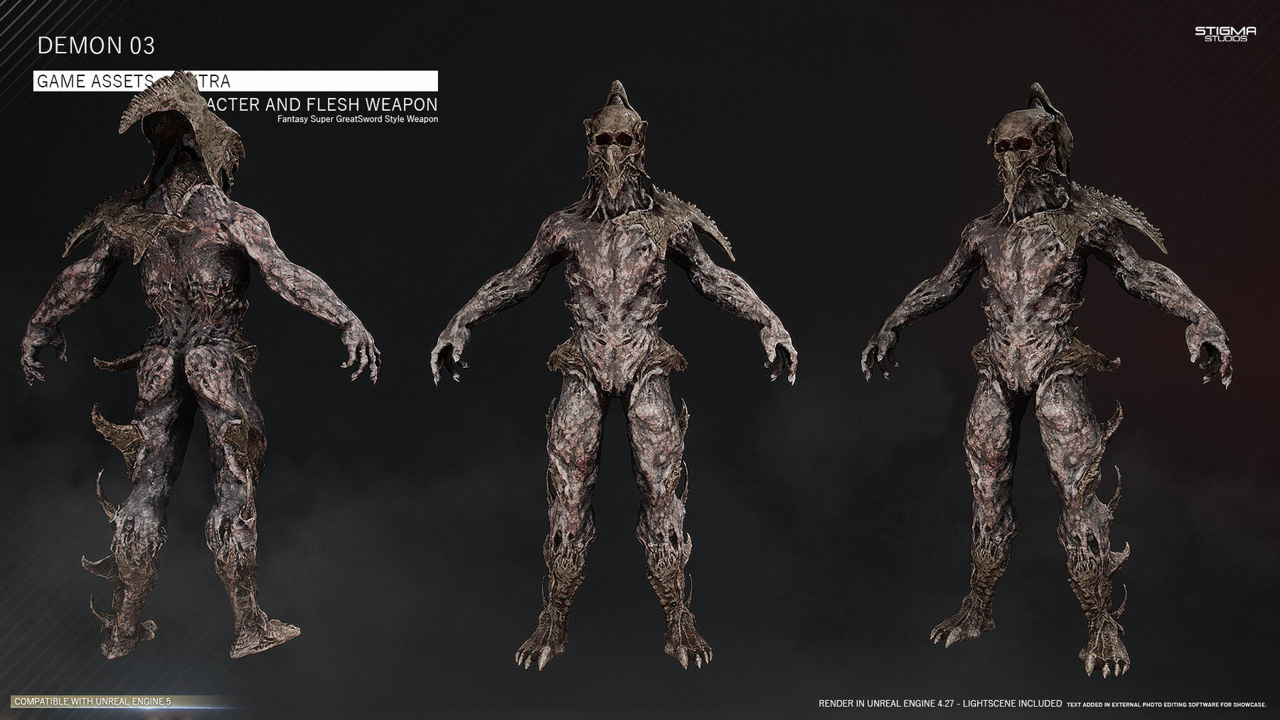 ArtStation - Demon 03 - Game Assets + Extra | Game Assets