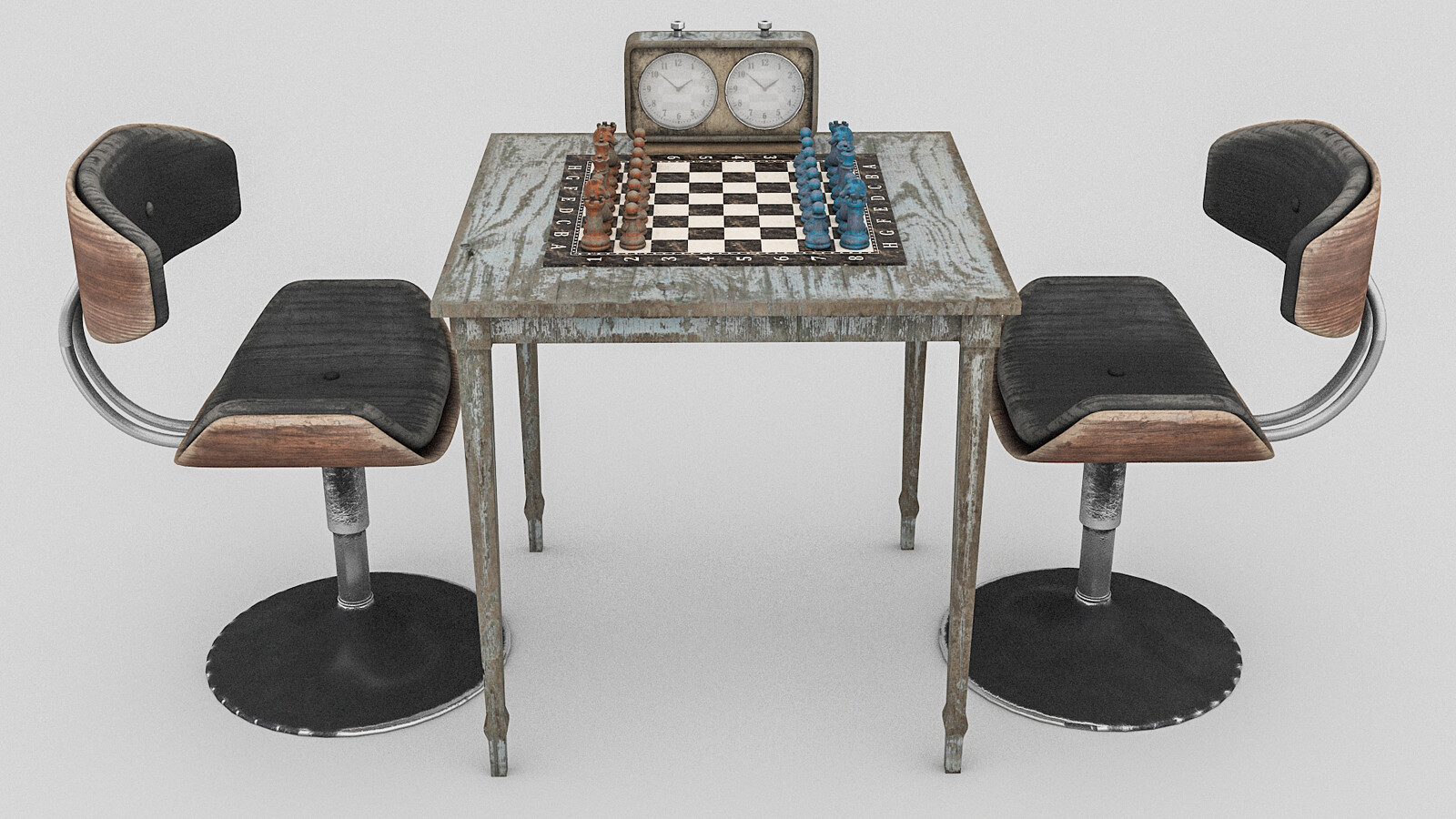 ArtStation - chess set and table chair model | Game Assets