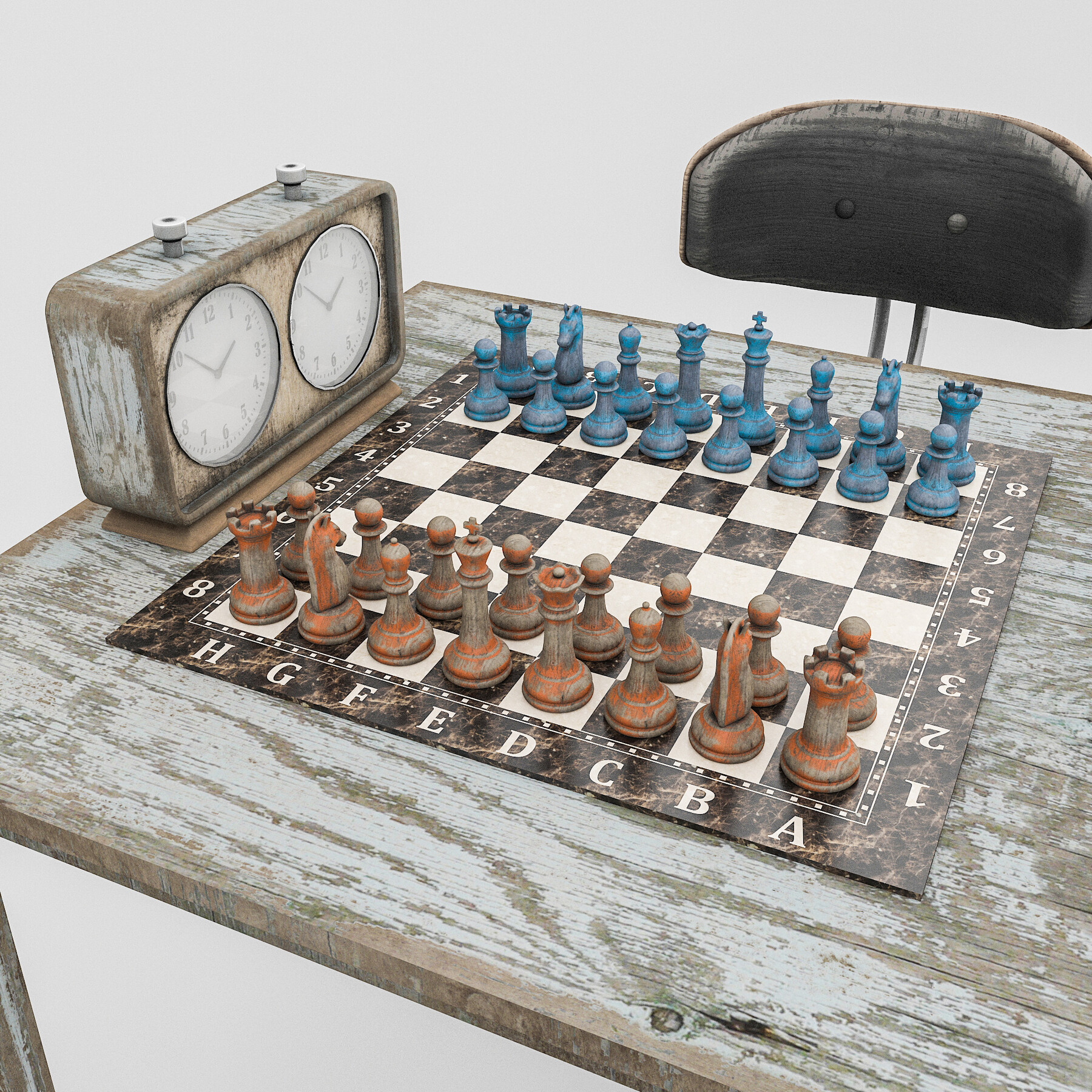 ArtStation - chess set and table chair model | Game Assets