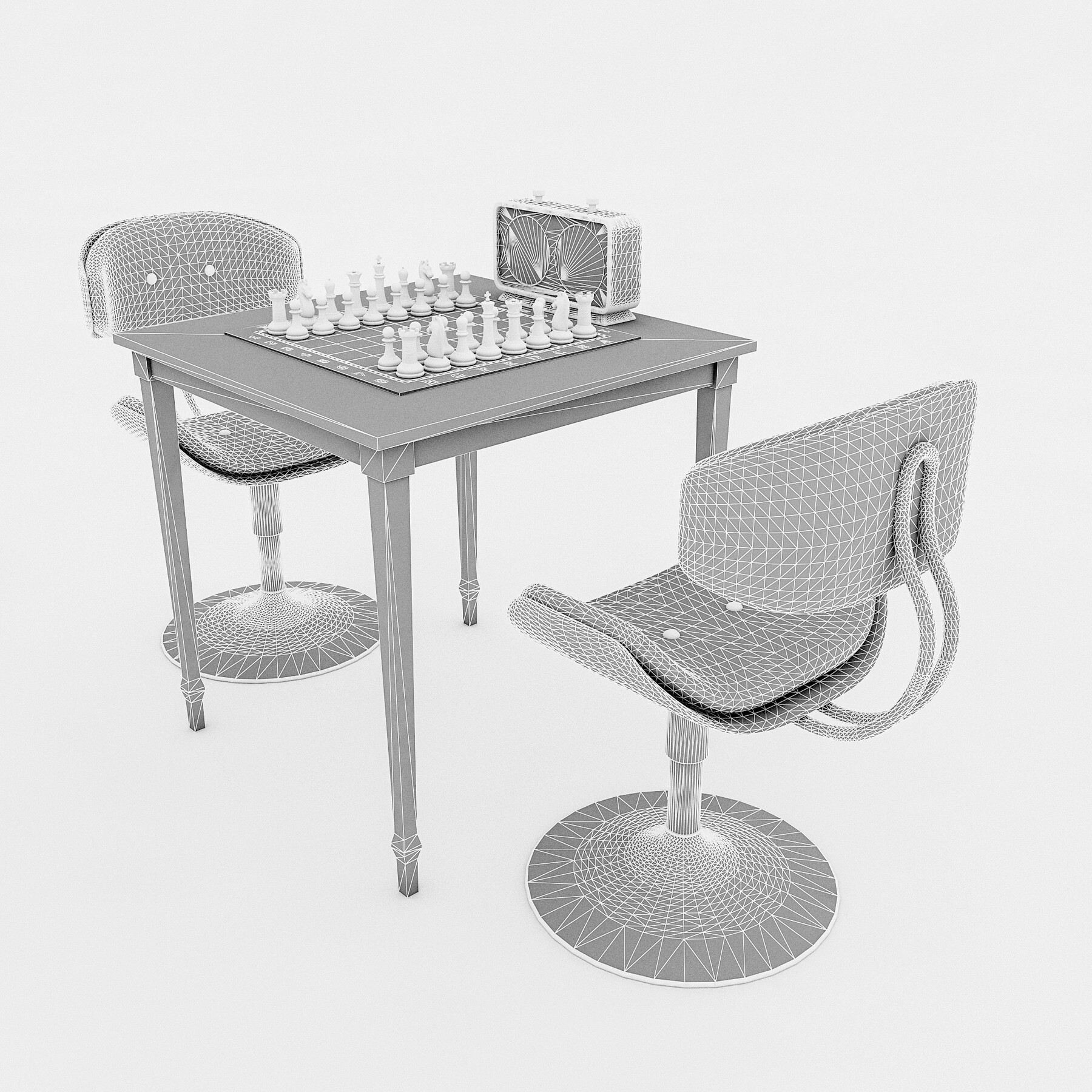 ArtStation - chess set and table chair model | Game Assets