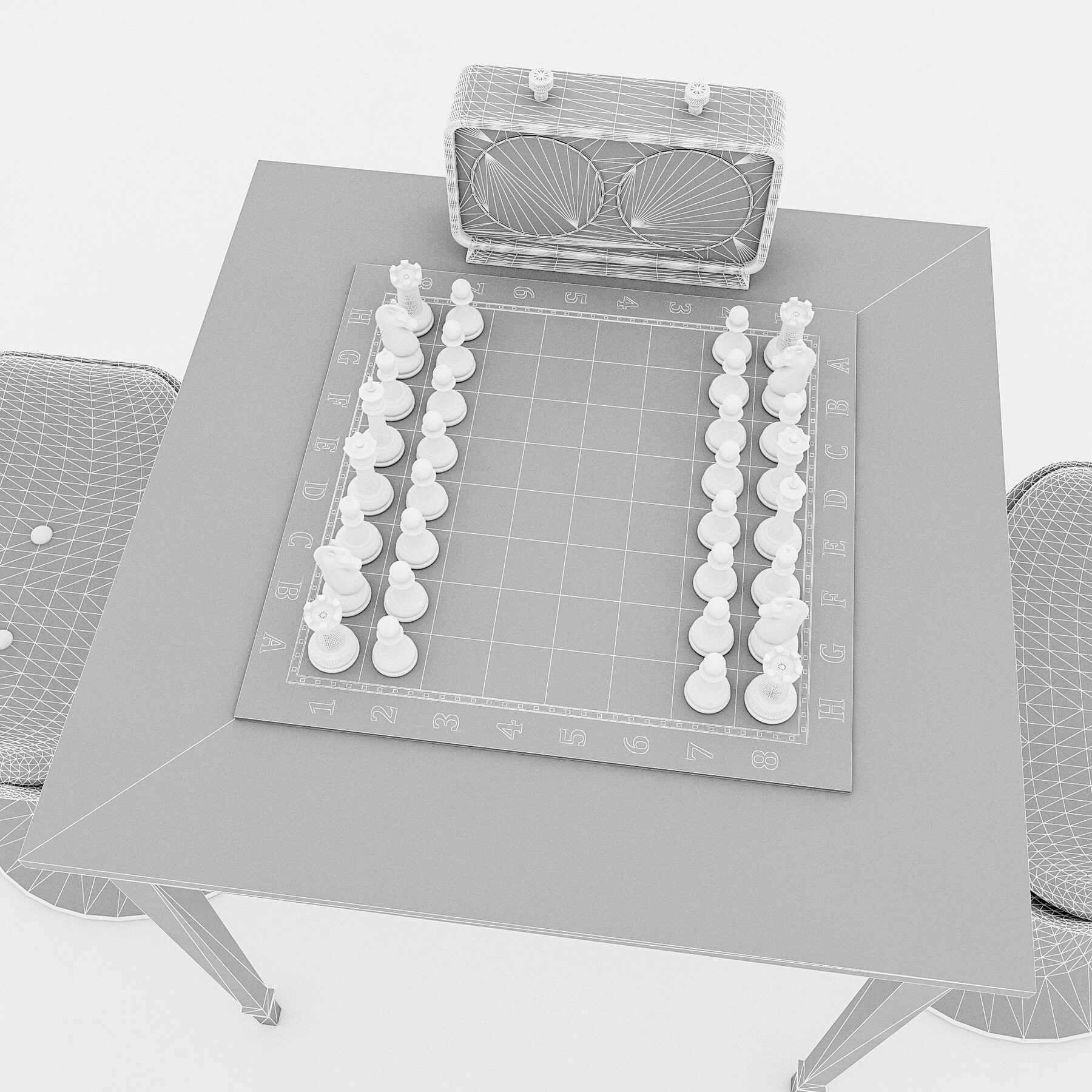 ArtStation - chess set and table chair model | Game Assets