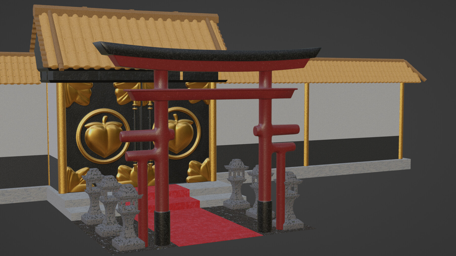 ArtStation - Chinese Temple Walls and Entrance | Game Assets
