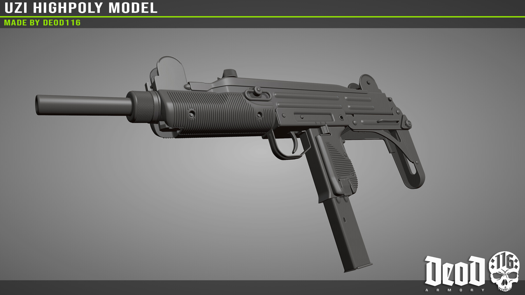 ArtStation - UZI Highpoly model | Game Assets