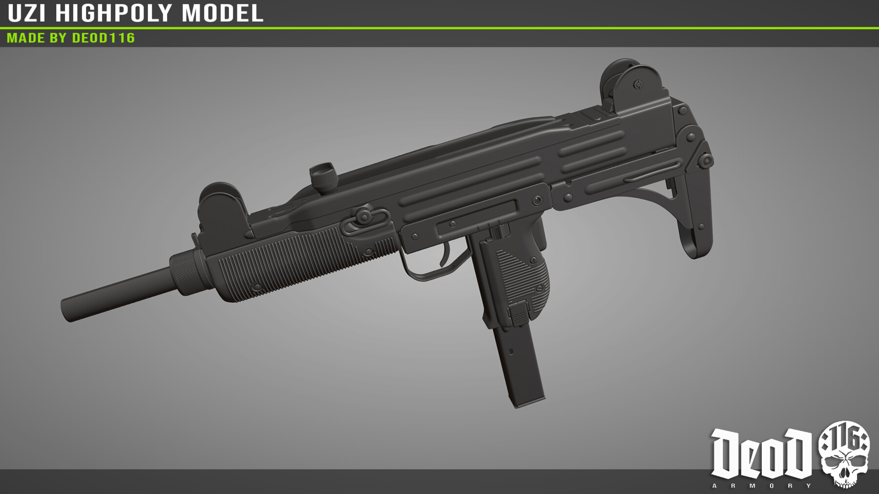 ArtStation - UZI Highpoly model | Game Assets