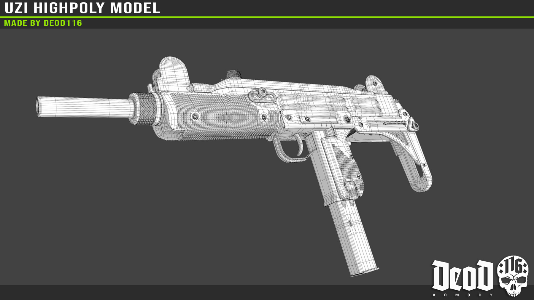 ArtStation - UZI Highpoly model | Game Assets