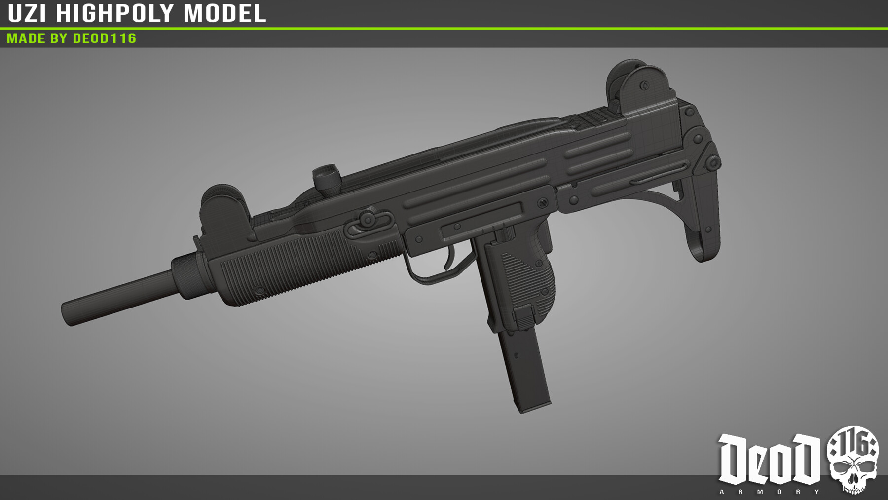 ArtStation - UZI Highpoly model | Game Assets