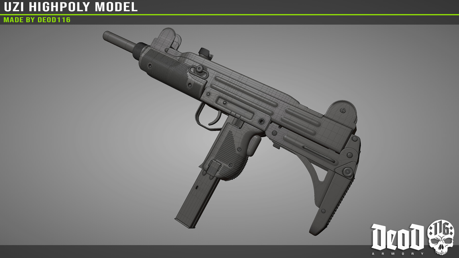 ArtStation - UZI Highpoly model | Game Assets