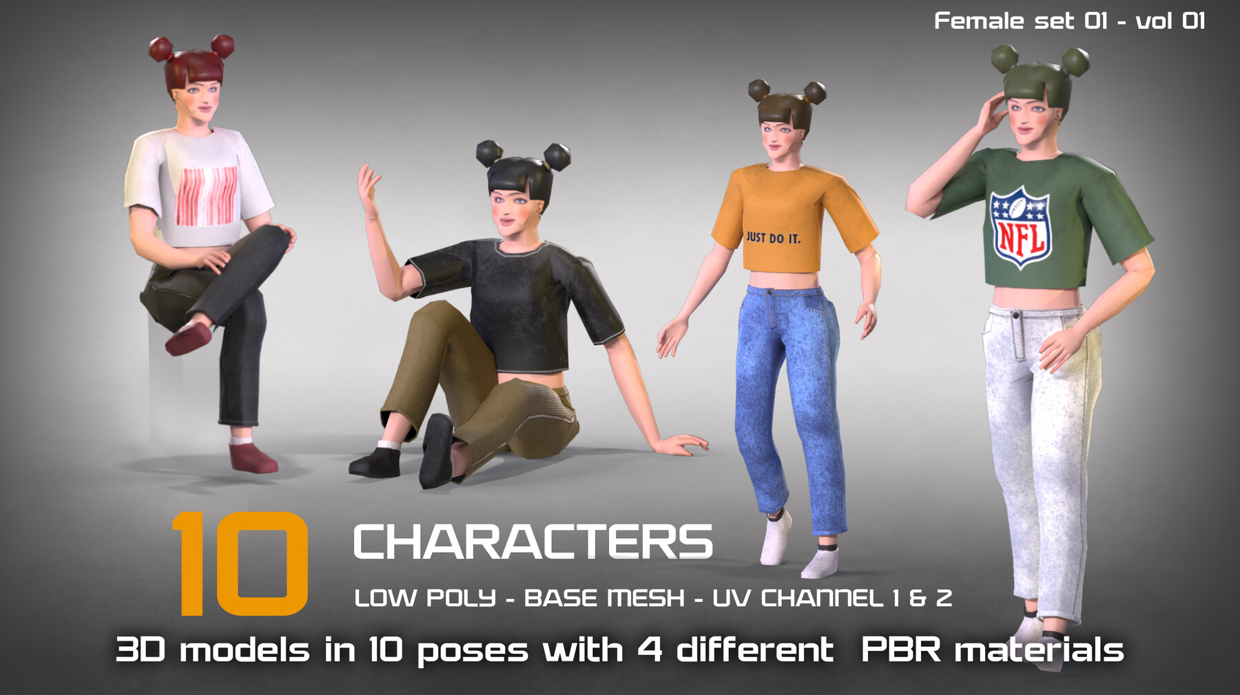 ArtStation - 10 Female Characters -set 01 | Resources