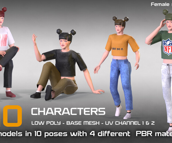 ArtStation - 10 Female Characters -set 01 | Resources