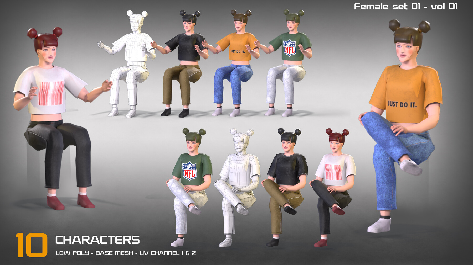 ArtStation - 10 Female Characters -set 01 | Resources