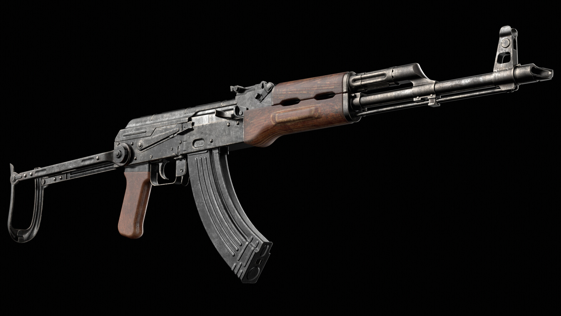 ArtStation - AKM AKMS Kalashnikov Assault Rifles (Game Ready) | Game Assets