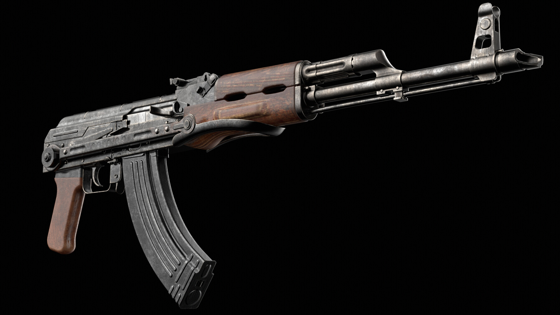 ArtStation - AKM AKMS Kalashnikov Assault Rifles (Game Ready) | Game Assets