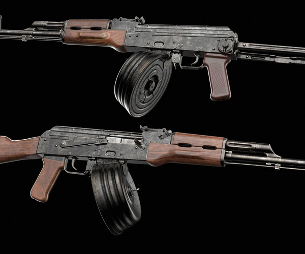 ArtStation - AKM AKMS Kalashnikov Assault Rifles (Game Ready) | Game Assets