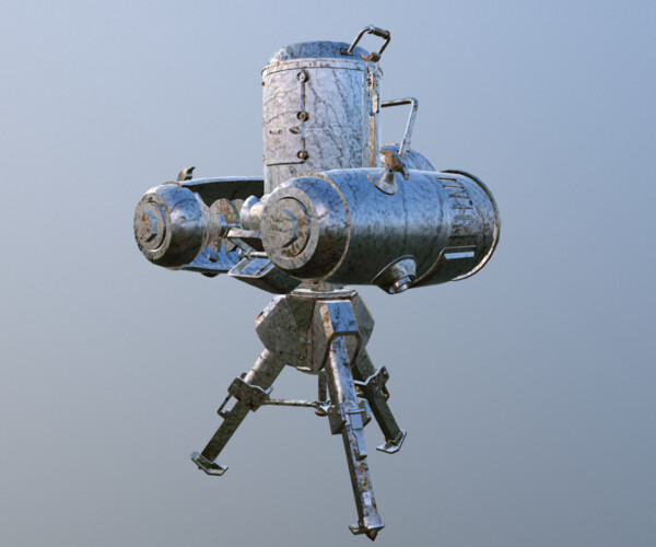 ArtStation - TURRET SENTRY FALLOUT TYPE low-poly PBR | Game Assets