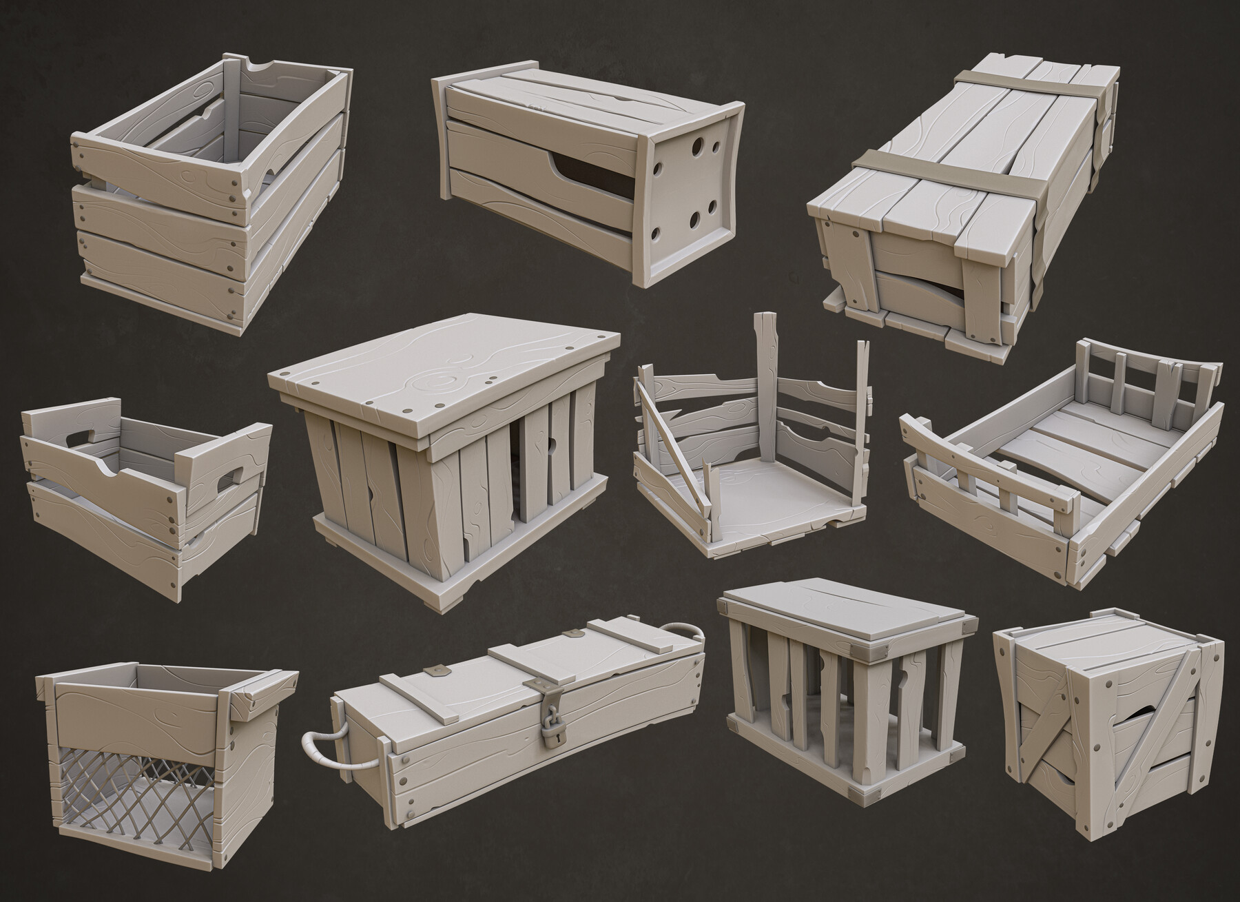 ArtStation - Wooden boxes | Game Assets