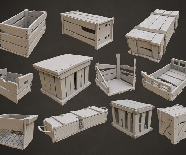ArtStation - Wooden boxes | Game Assets