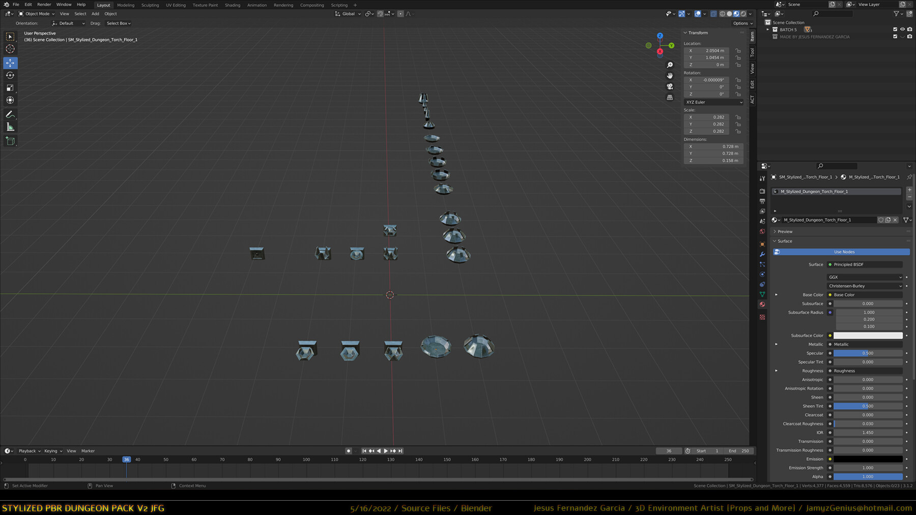 ArtStation - Stylized PBR Dungeon Pack JFG V2 - [Source Files] - FBX + Blend Files + PBR/UE4 ...