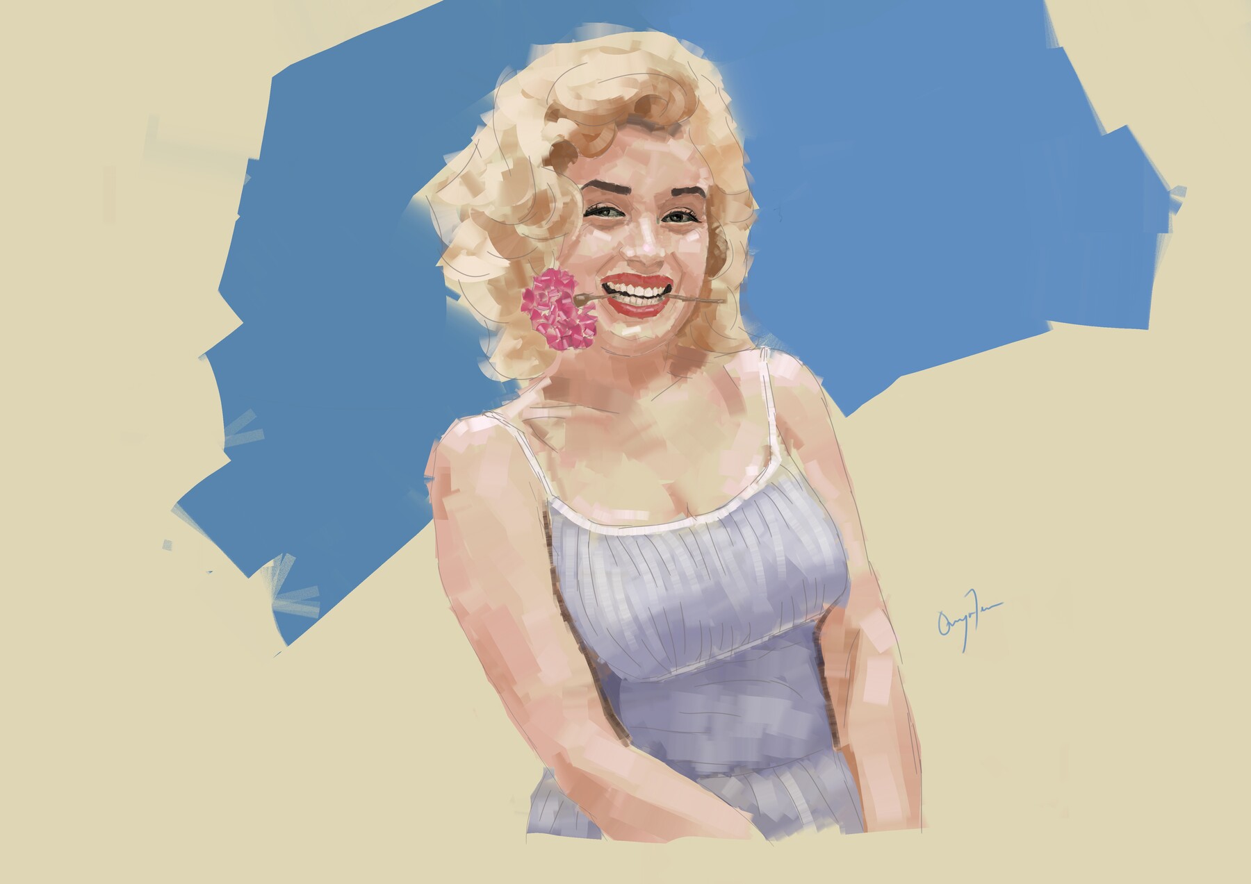ArtStation - Marilyn Monroe with flower | Artworks