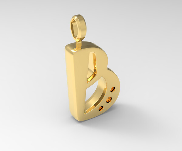 ArtStation - B Letter Pendant Gold | Resources