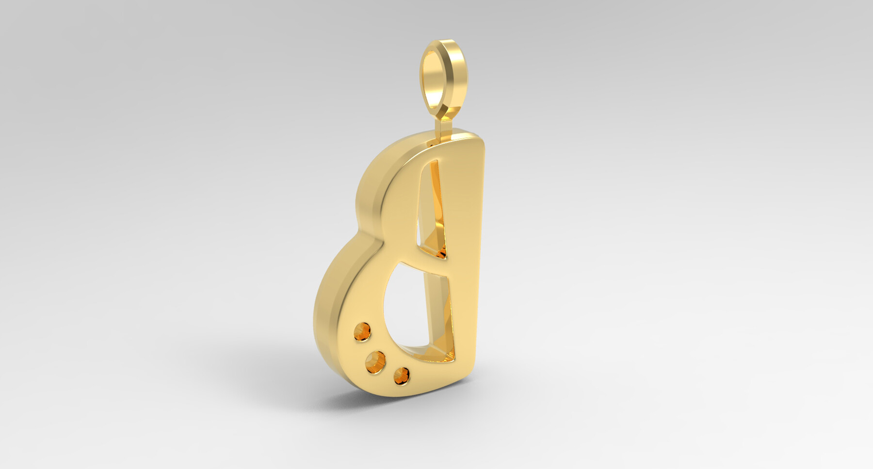 ArtStation - B Letter Pendant Gold | Resources
