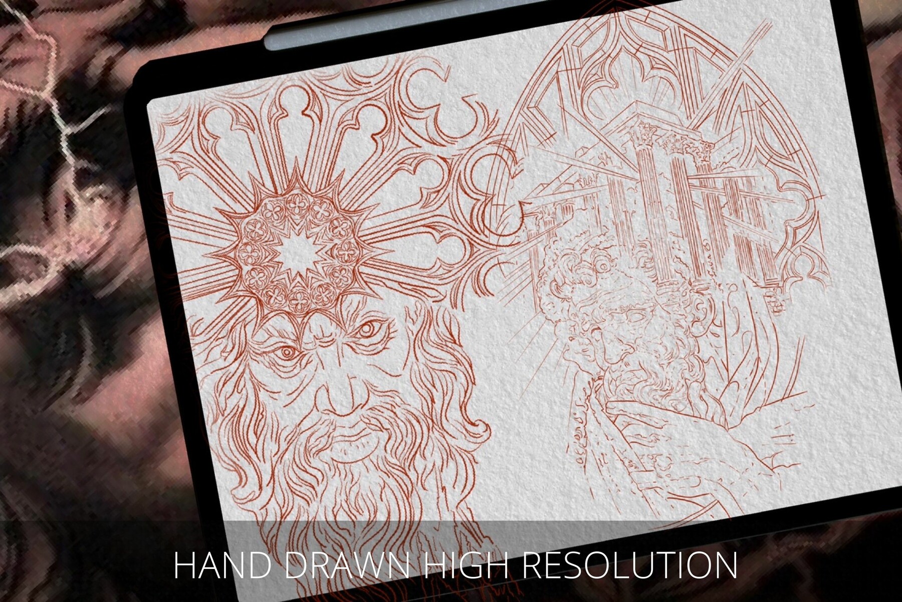ArtStation - Procreate, greek mythology tattoo brush stamp,Poseidon ...