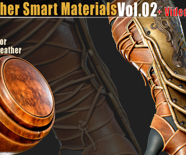 ArtStation - 30 Leather Smart Materials Vol.02 + Video Tutorial | Resources