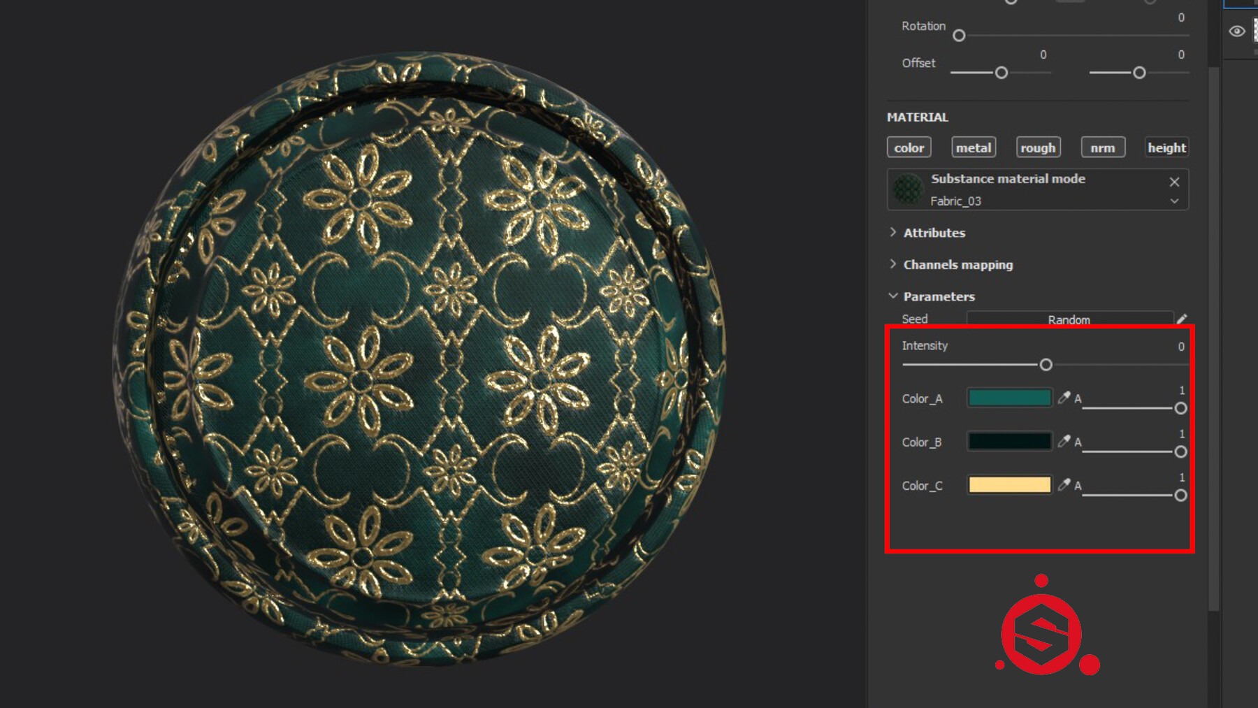 ArtStation - Fabric Material Golden Pattern | Resources