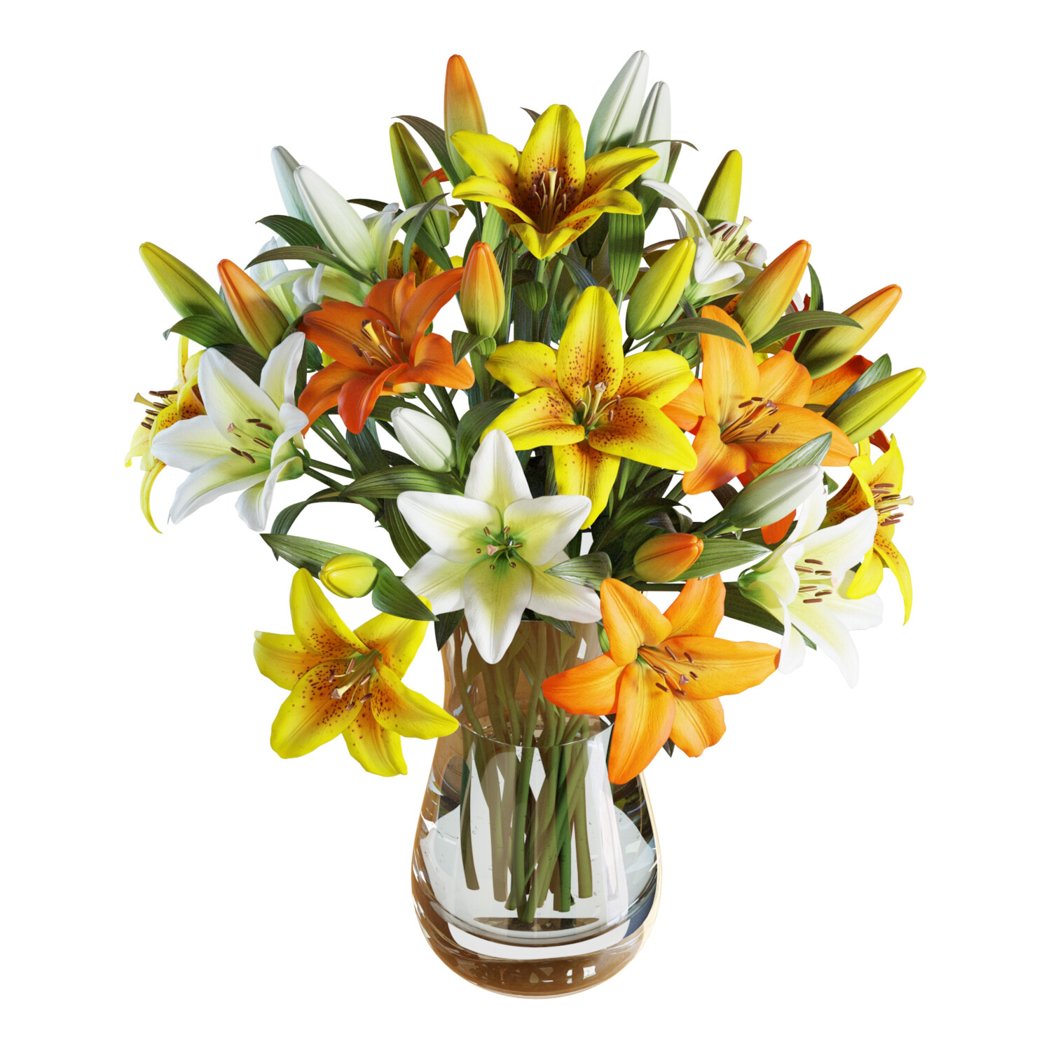 ArtStation - 3D Model / Flower Set 16 / Multicolor Lilies Bouquet ...