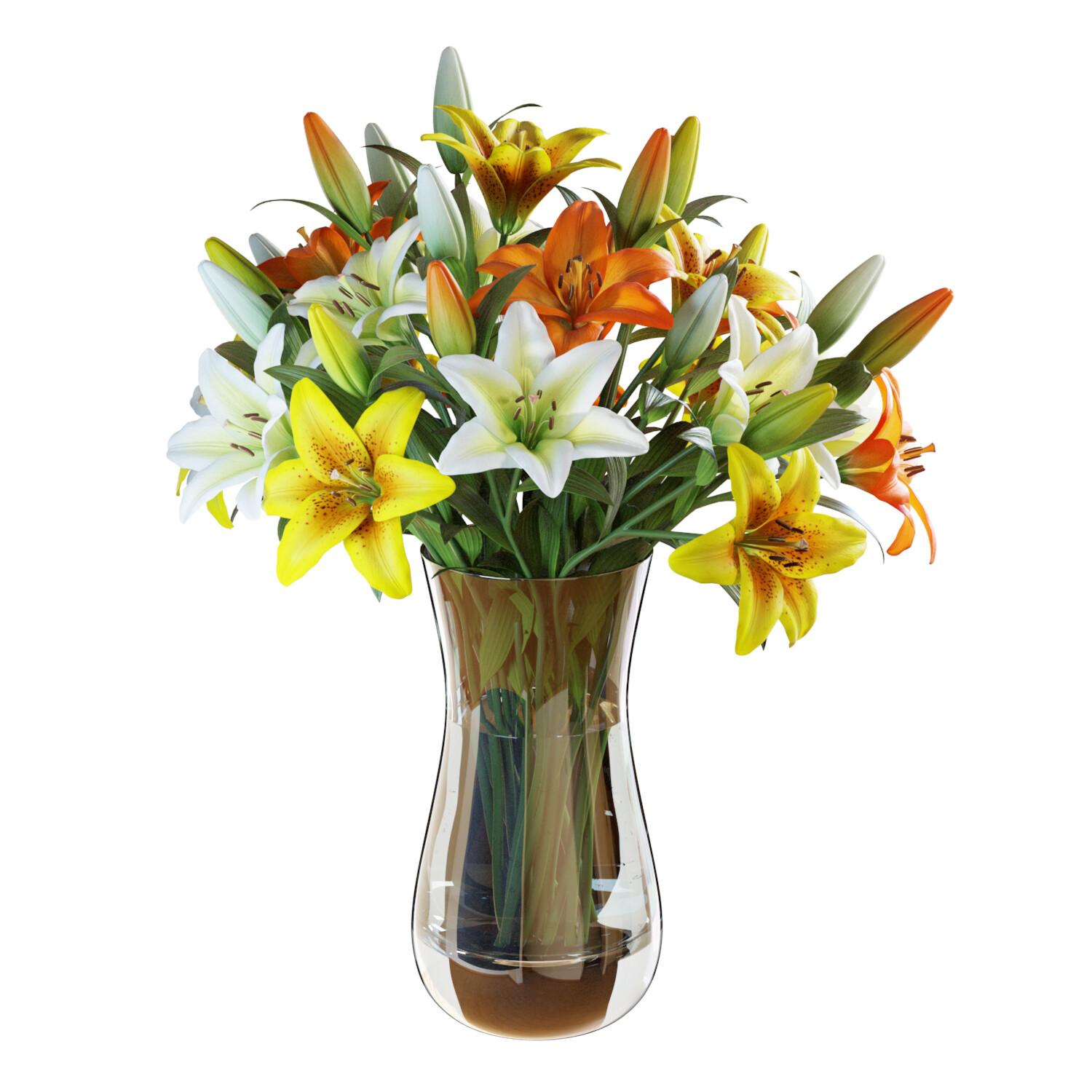 ArtStation - 3D Model / Flower Set 16 / Multicolor Lilies Bouquet ...