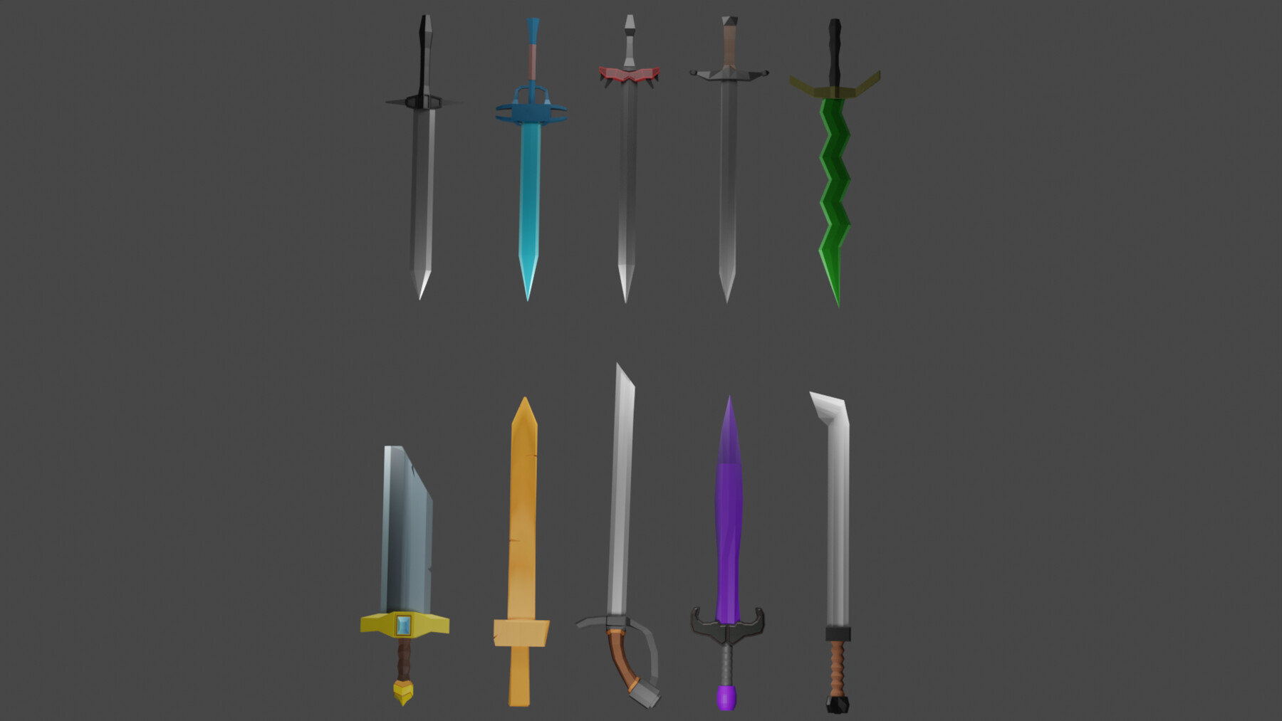 ArtStation - Swords Low Poly Pack x10 | Game Assets