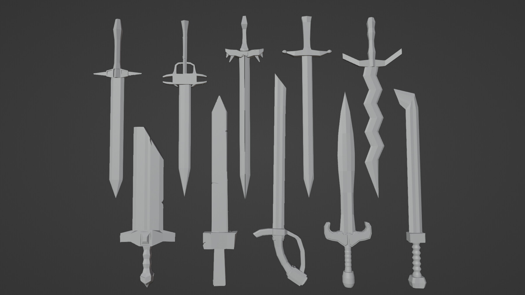 ArtStation - Swords Low Poly Pack x10 | Game Assets