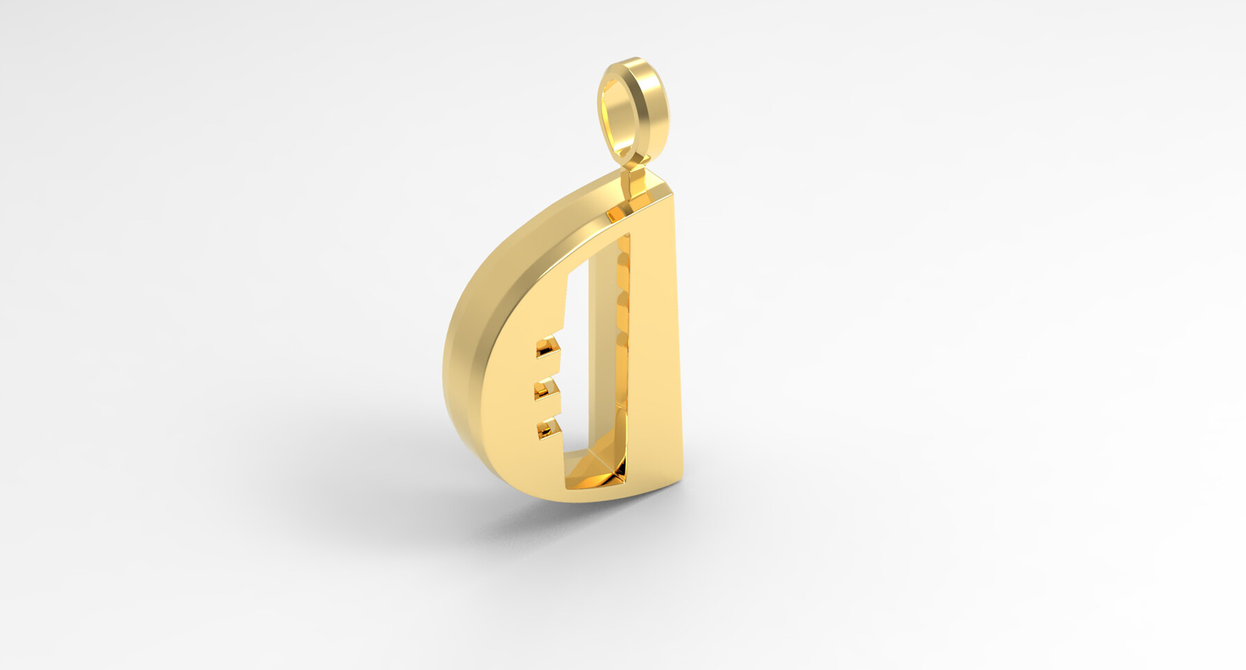 ArtStation - D Letter Pendant Gold | Resources