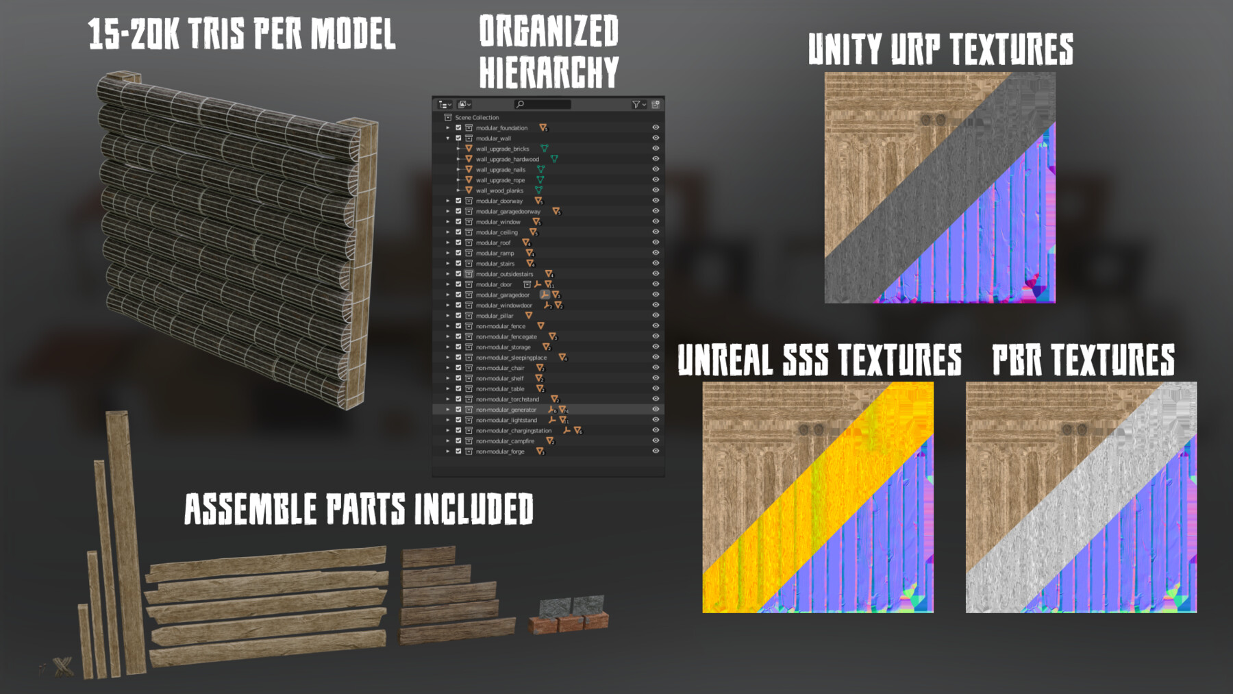 ArtStation - Survival Modular Building Parts Pack | Game Assets