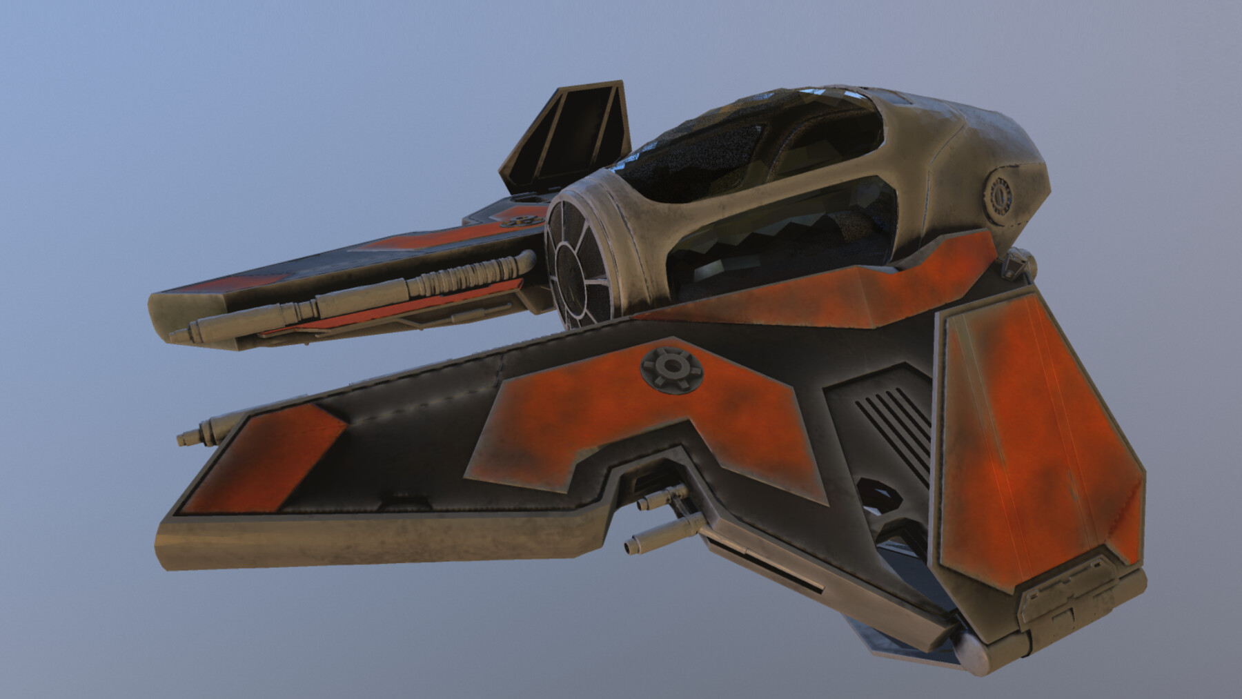 ArtStation - STAR WARS JEDI INTERCEPTOR STARSHIP low-poly PBR | Game Assets