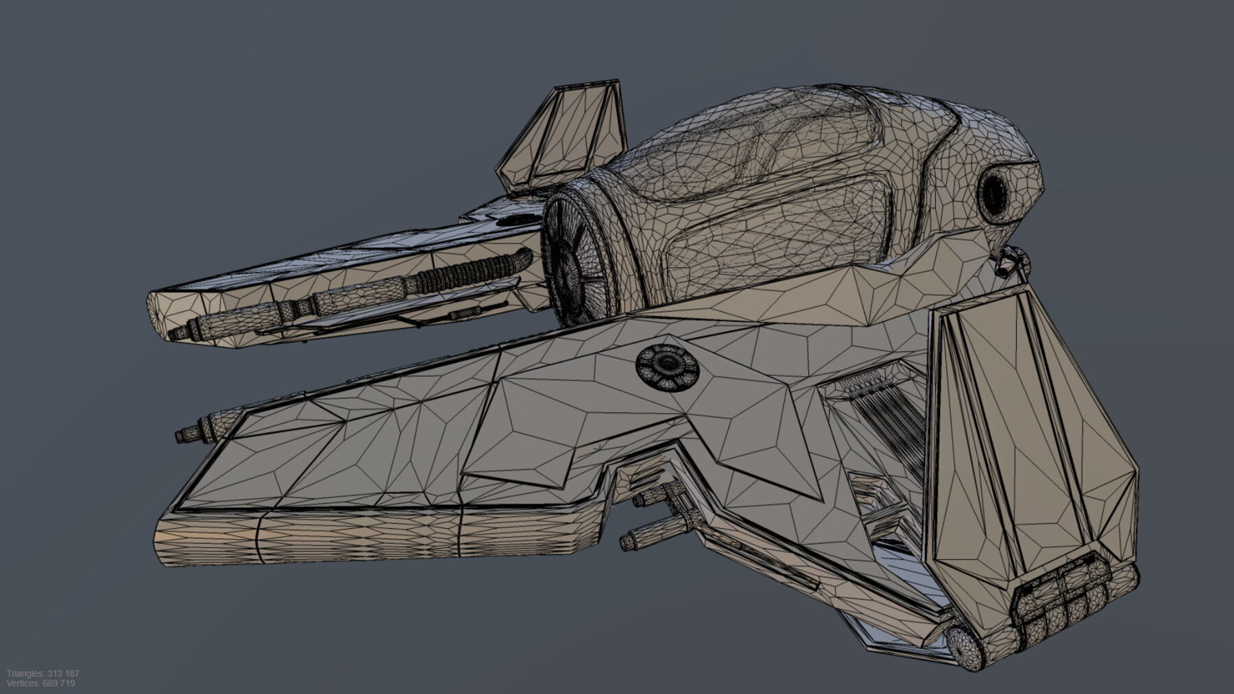 ArtStation - STAR WARS JEDI INTERCEPTOR STARSHIP low-poly PBR | Game Assets