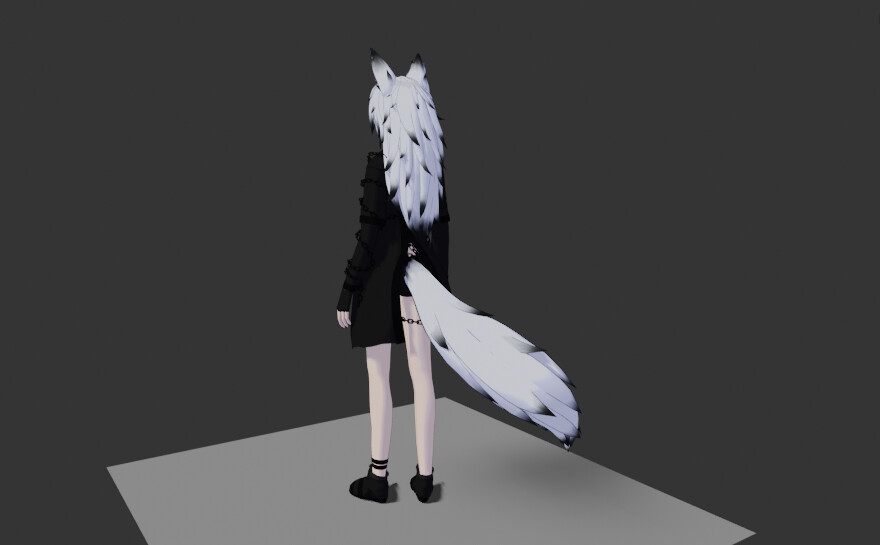 ArtStation - [Free] Wolf Girl Anime Kemonomimi [GAME READY] | Game Assets