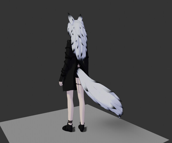 ArtStation - [Free] Wolf Girl Anime Kemonomimi [GAME READY] | Game Assets