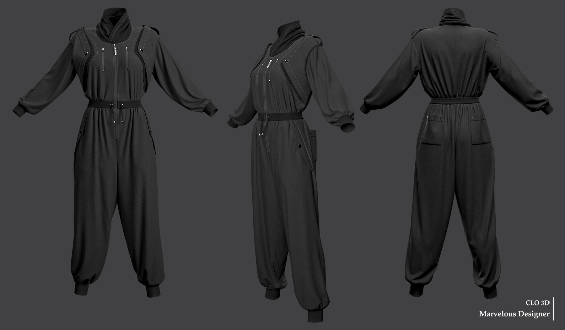 ArtStation - Female coverall / Marvelous Designer/Clo3D project file ...