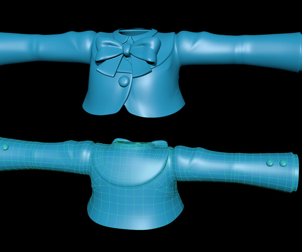 ArtStation - Cartoon Student Uniform C_Model | Resources