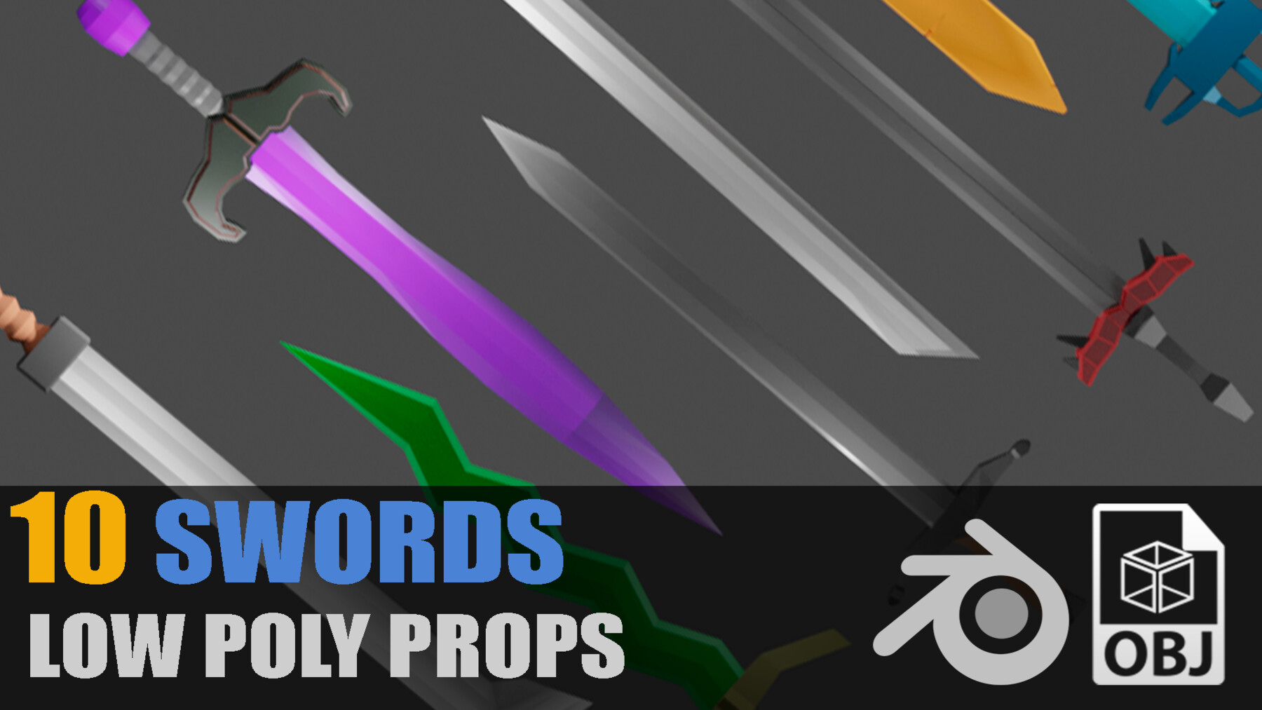 ArtStation - Swords Low Poly Pack x10 | Game Assets