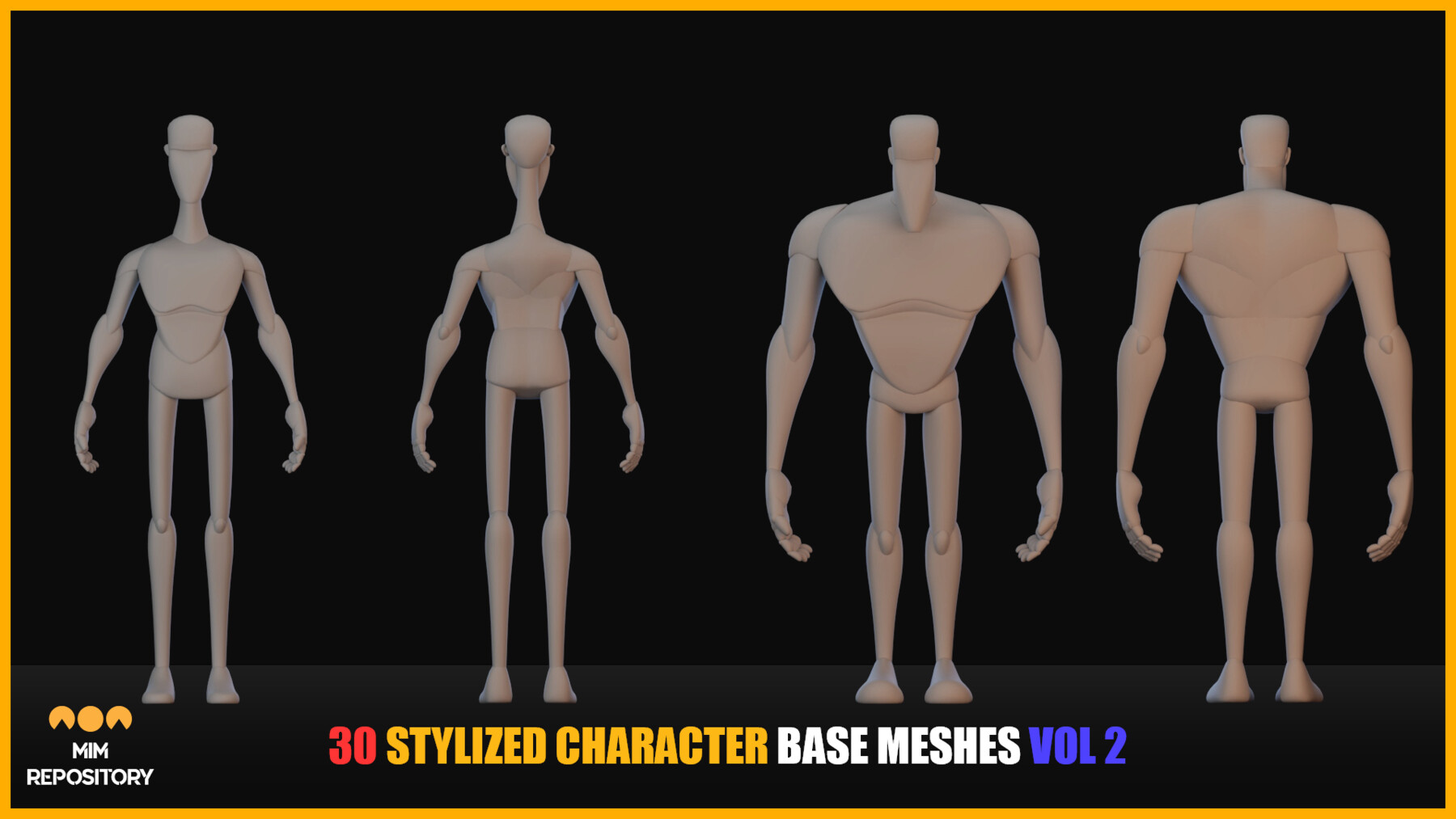 ArtStation - 30 stylized character Base Meshes _ vol2 | Resources