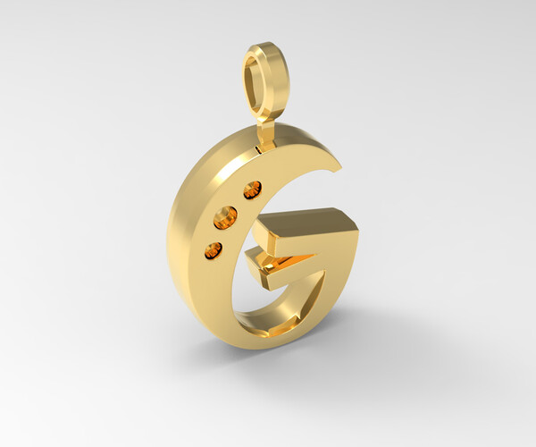 ArtStation - G Letter Pendant Gold | Resources