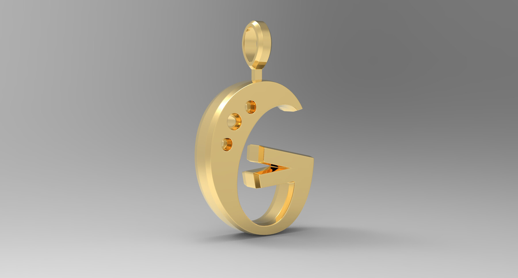 ArtStation - G Letter Pendant Gold | Resources