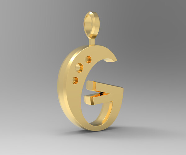 ArtStation - G Letter Pendant Gold | Resources