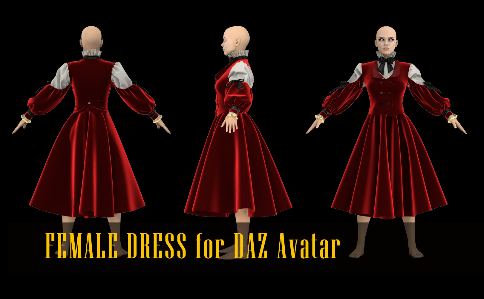 ArtStation - Female Dress for Daz Studio Genesis 8 Female Avatar. Clo3d ...